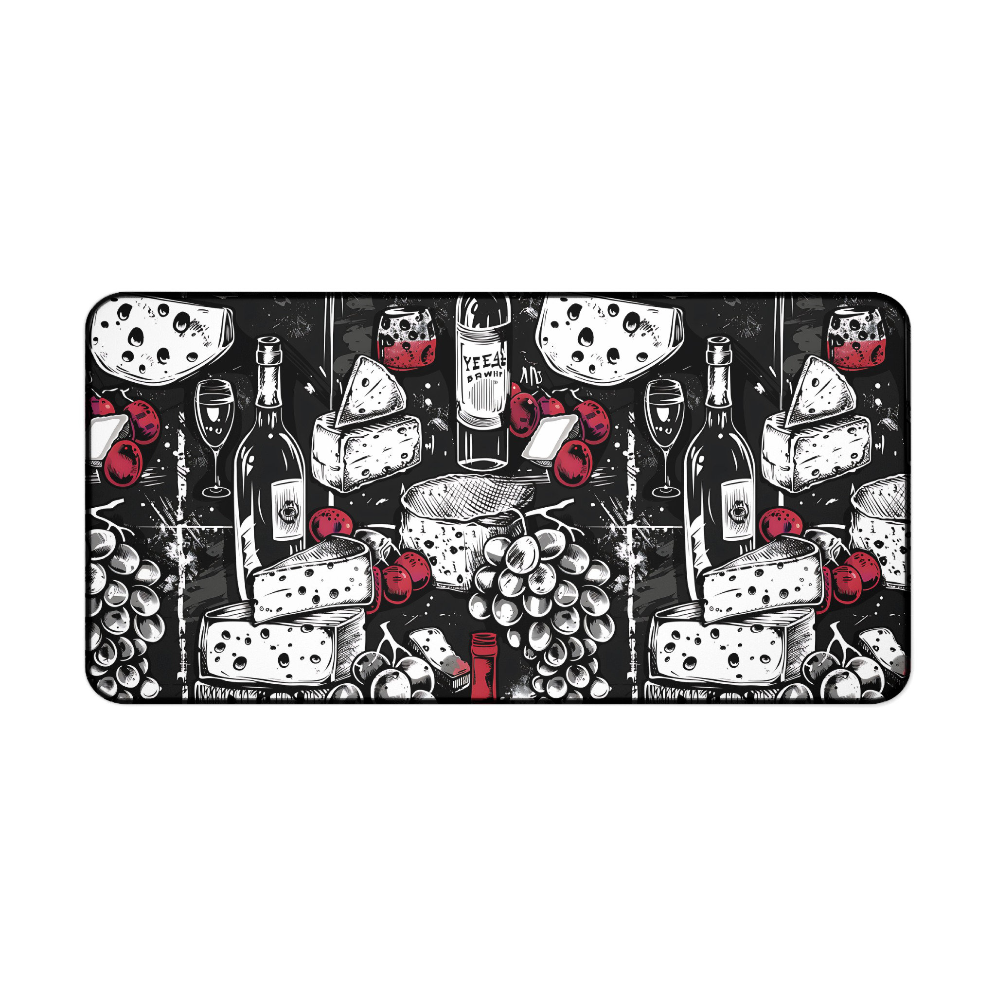 East Urban Home Wine and Cheese Mouse Mat, Desk Mat, Foodie Gift ...