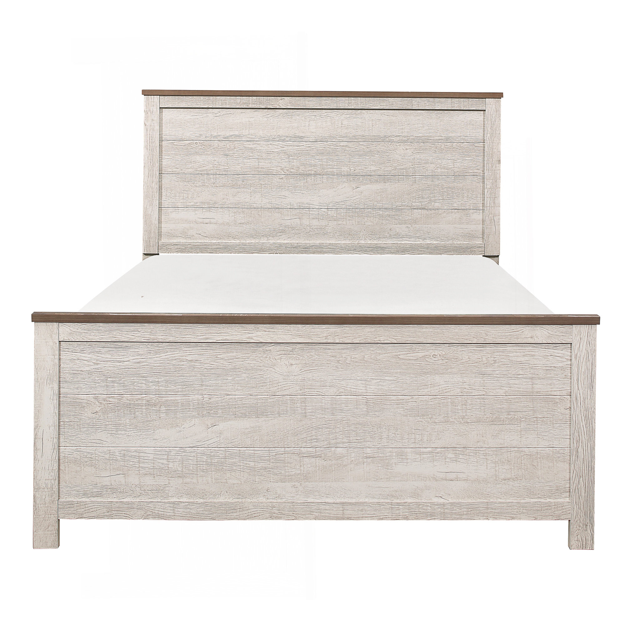 Gracie Oaks Transitional Rustic Style 1Pc Panel Bed Two-Tone Antique ...