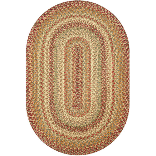 August Grove® Dajohn Jute Braided Non-Shedding Country Brown/Cream Rug ...