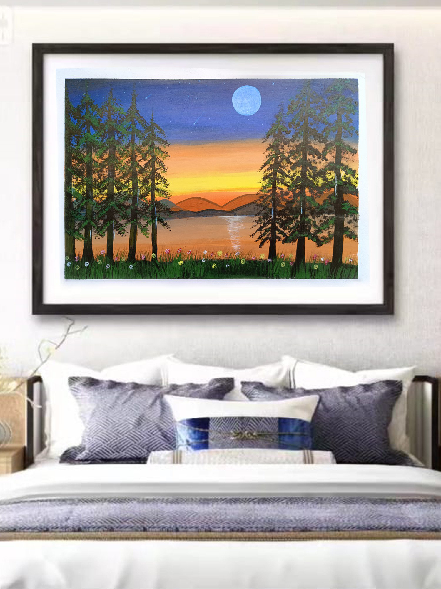 Exotic India Painting Of Sunset By Neeta Panchal | Art On Canvas With ...