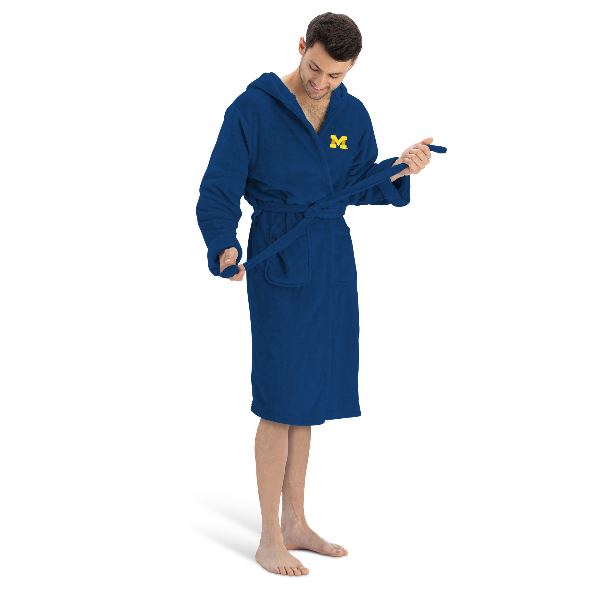 Union Rustic Michigan Wolverines NCAA Hooded Silk Touch Bath Robe 26x47 ...