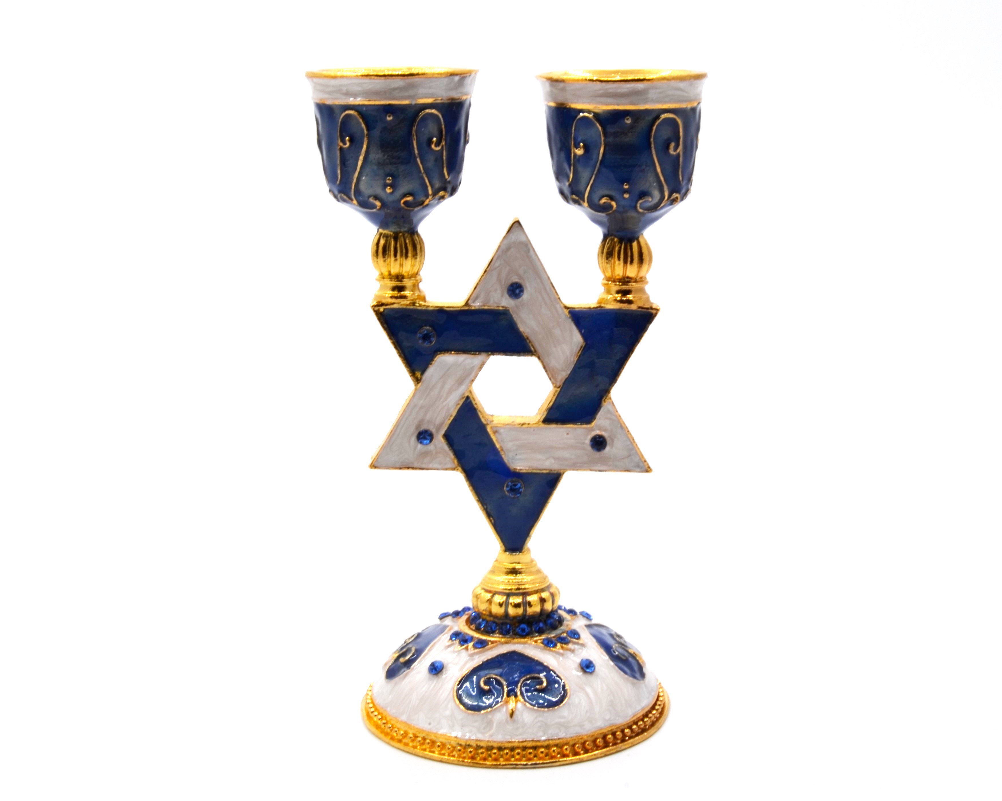 The Holiday Aisle® Jeweled Star of David Shabbath Candle Stick ...