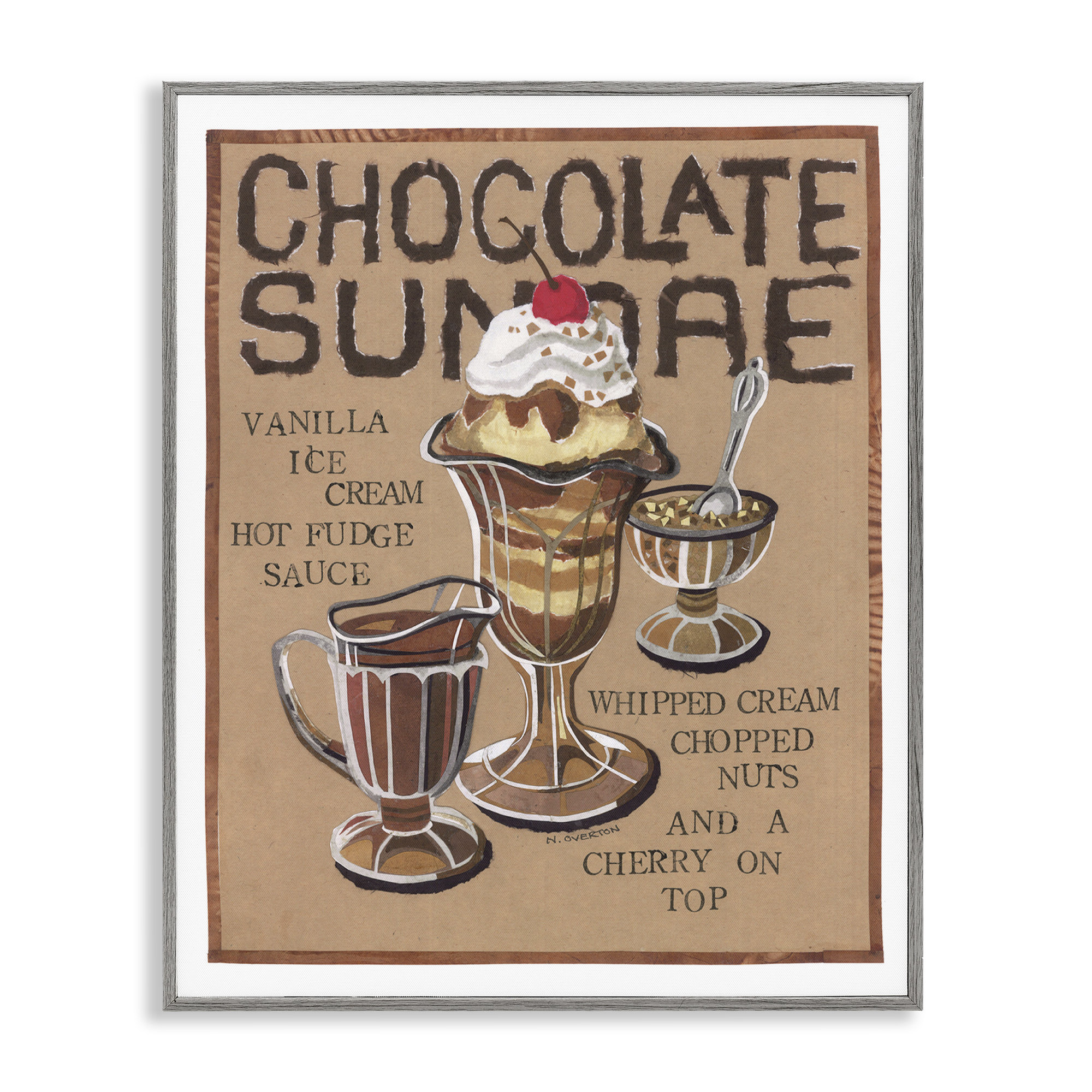 Ophelia & Co. Chocolate Sundae Recipe Art by Nancy Overton | Wayfair