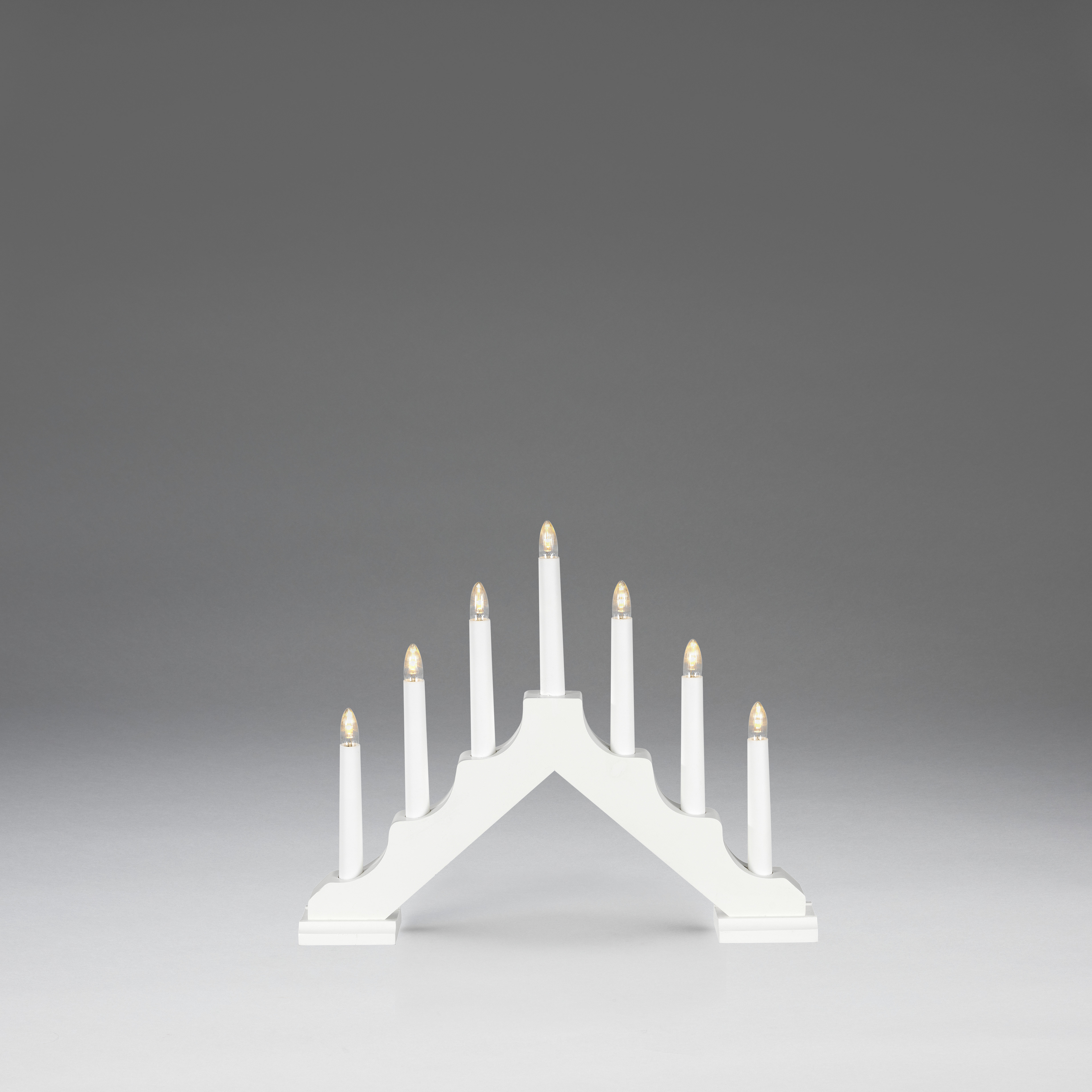 Konstsmide Elegant Wooden LED Candlestick with Timer - 7 Warm Bulbs ...
