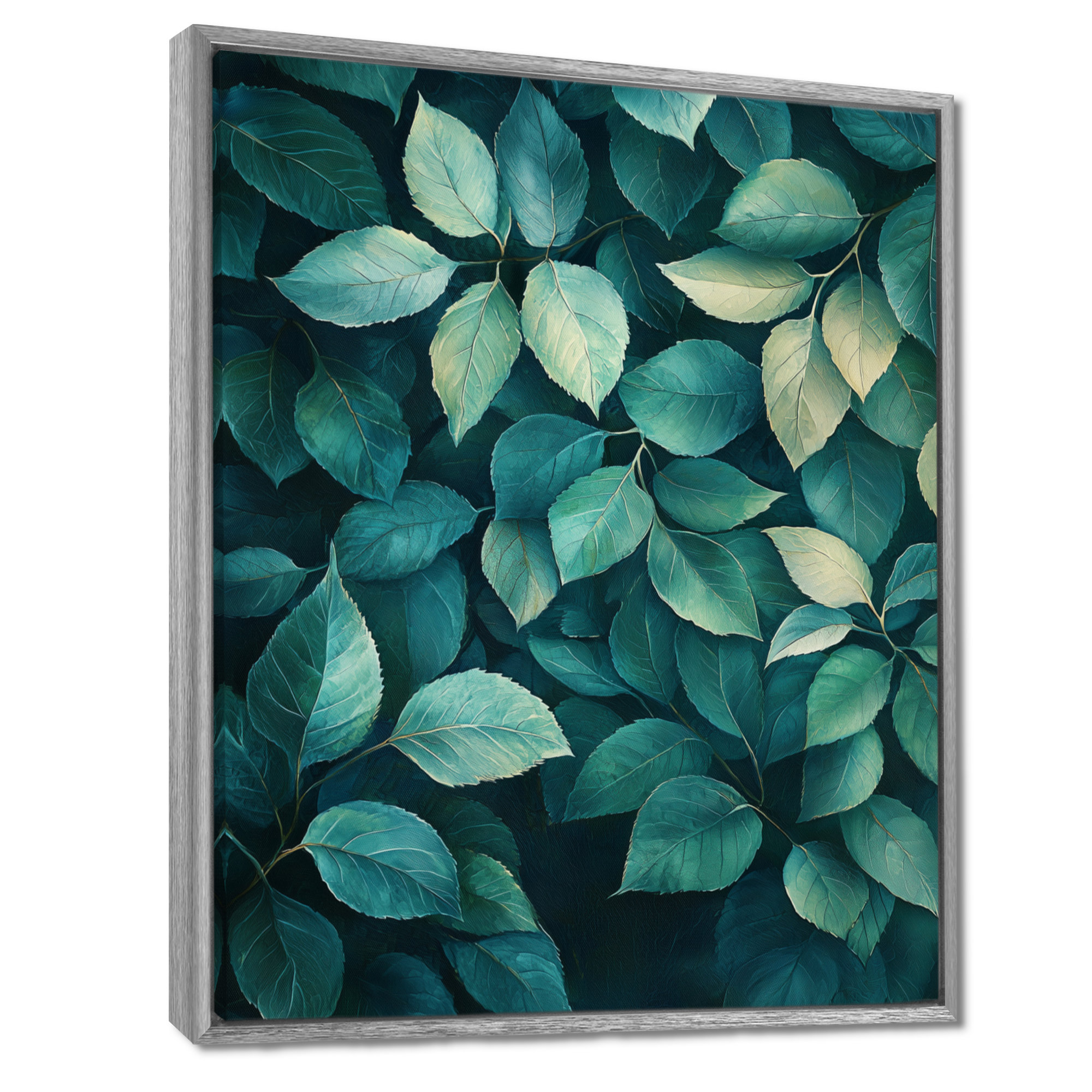 Winston Porter Haleigh Emerald Green Leaves Lush Layers I - Leaves Wall ...