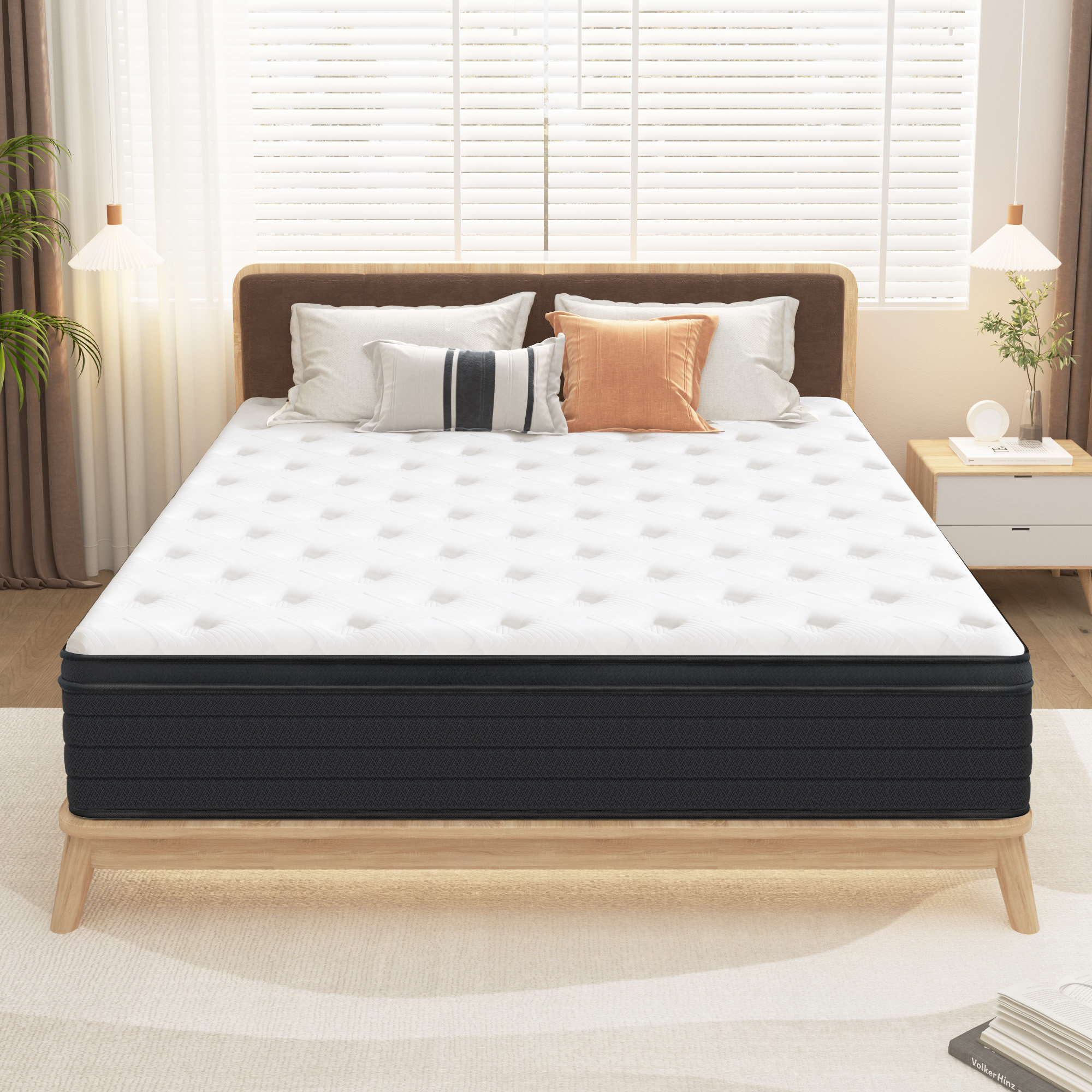 Alwyn Home Mattress CertiPUR-US Certified Hybrid Memory Foam Pocket ...