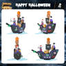 The Holiday Aisle® Halloween Inflatable Pirate Ship Blow-up Skeleton ...