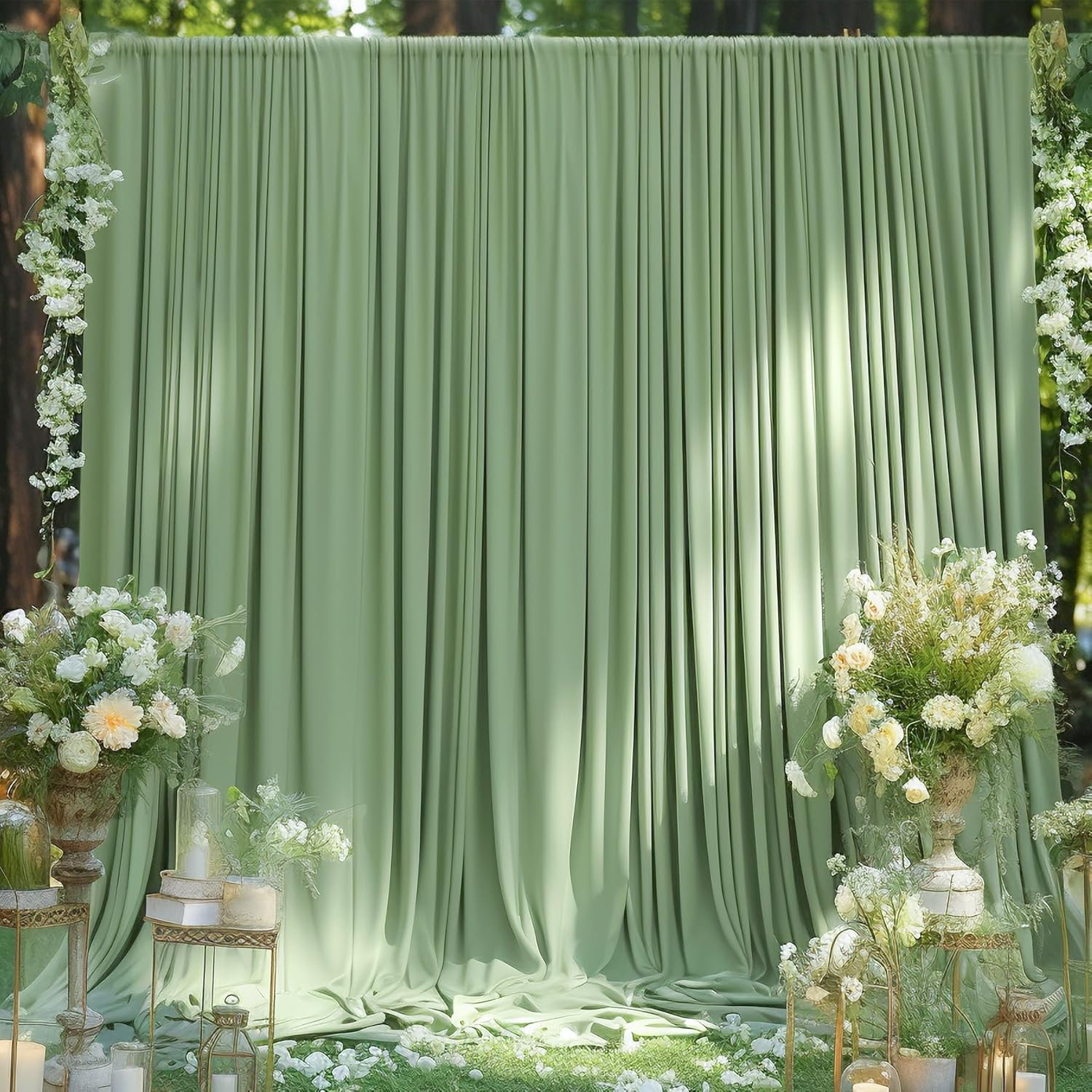 Hokku Designs 2 Panels Backdrop Curtain for Wedding Parties Wrinkle ...