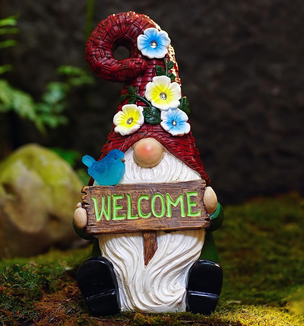 Trinx Outdoor Garden Decor with Welcome & Solar LED Lights - Wayfair Canada