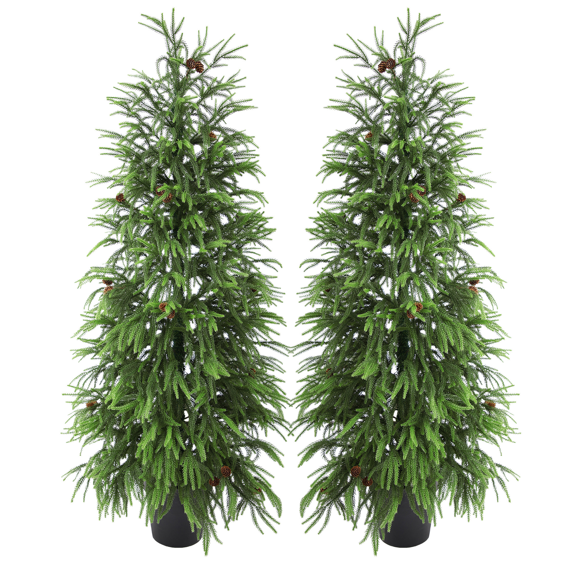 The Holiday Aisle® UV-Resistant Norfolk Pine Christmas TreeTree with ...