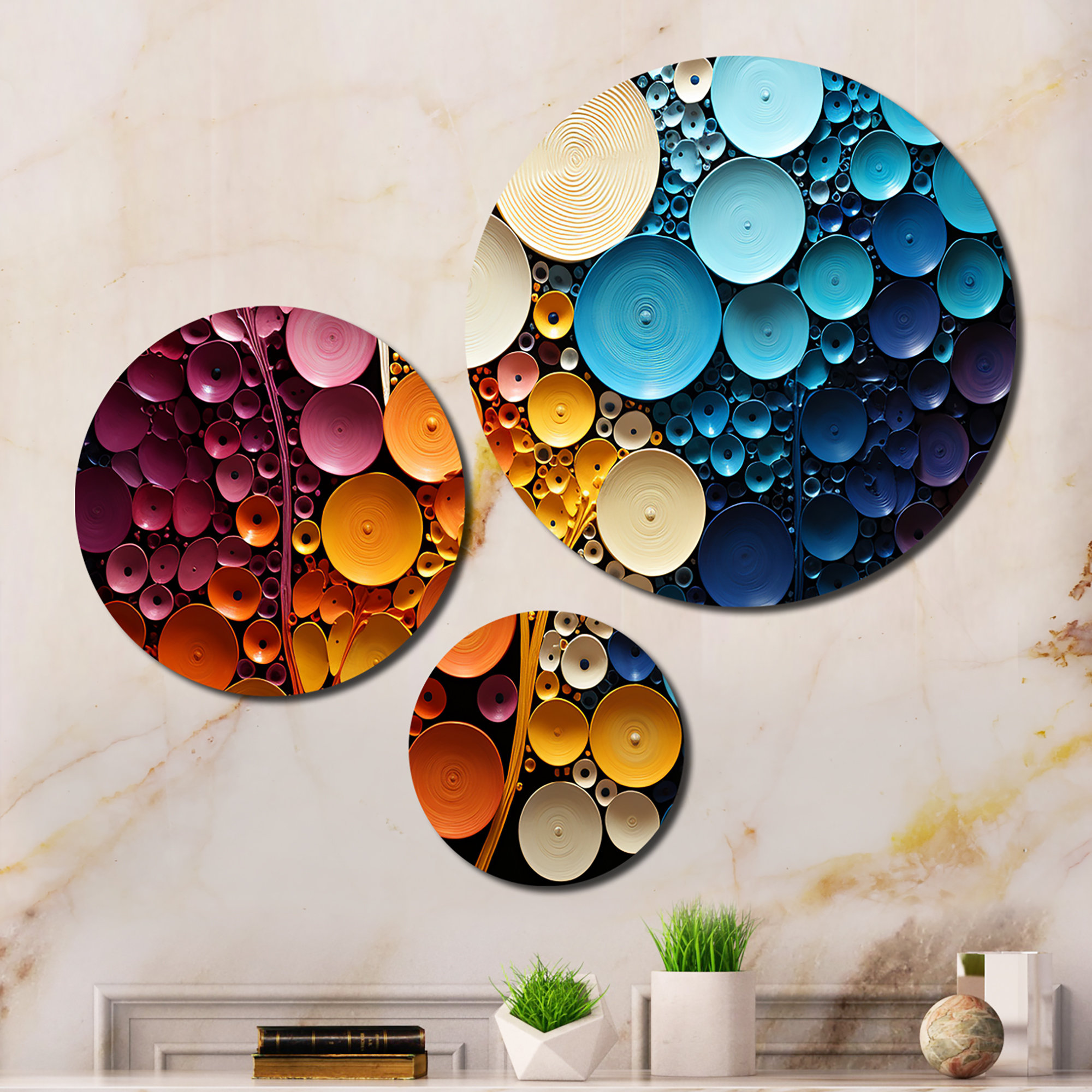 Ivy Bronx Bold Balance Dots - Modern Metal Art Print Set - Wayfair Canada