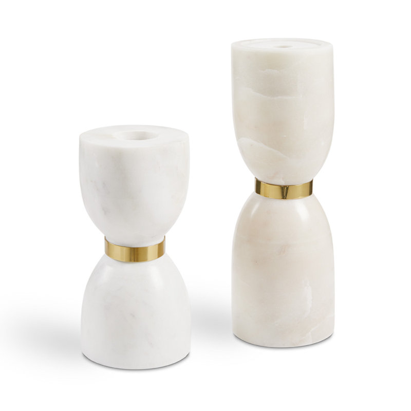 Everly Quinn Stone Tabletop Candlestick Holder | Wayfair