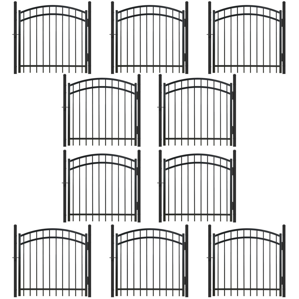 Fencer Wire Heavy Duty Arched Decorative Fence Gate with Gate Lock ...