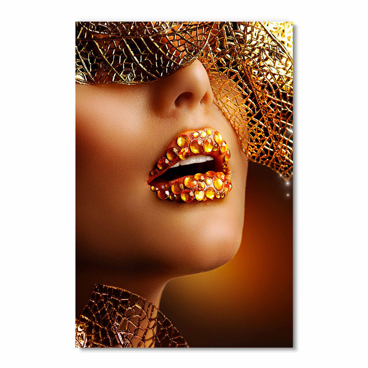 Mercer41 Gold and Bedazzled, Beauty Fashion Model Portrait, Acrylic ...