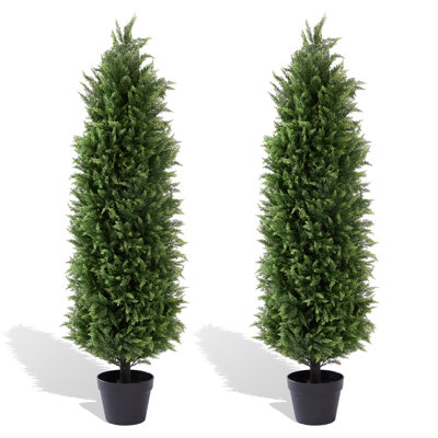 small plastic evergreen trees