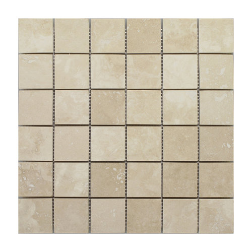 Stone & Tile Shoppe Emperador Light 2" x 2" Marble Grid Mosaic Wall ...