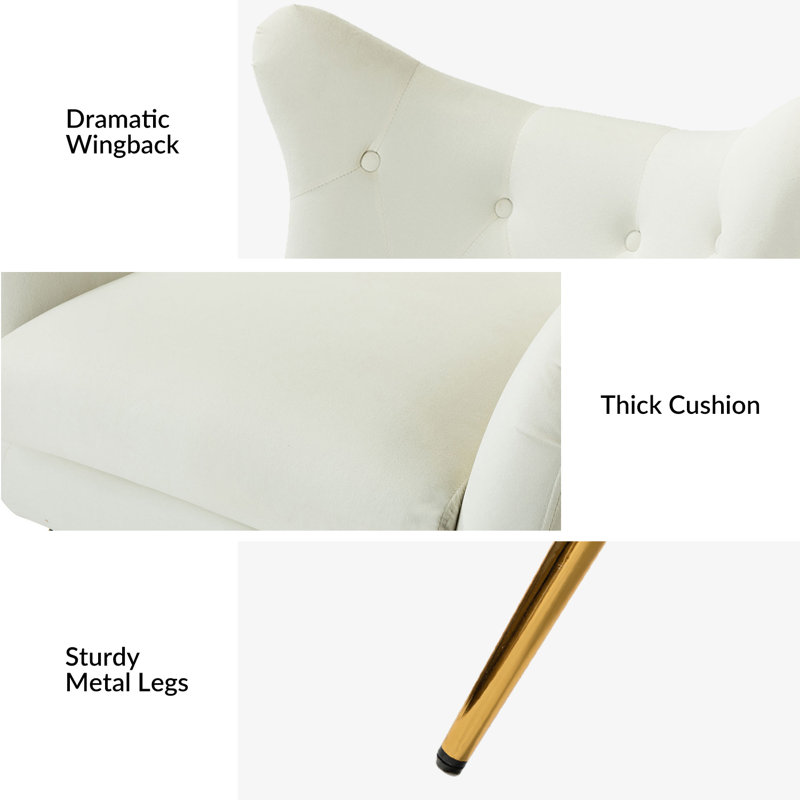 Etta Avenue™ Avianna 29.25'' Wide Tufted Velvet Wingback Chair ...