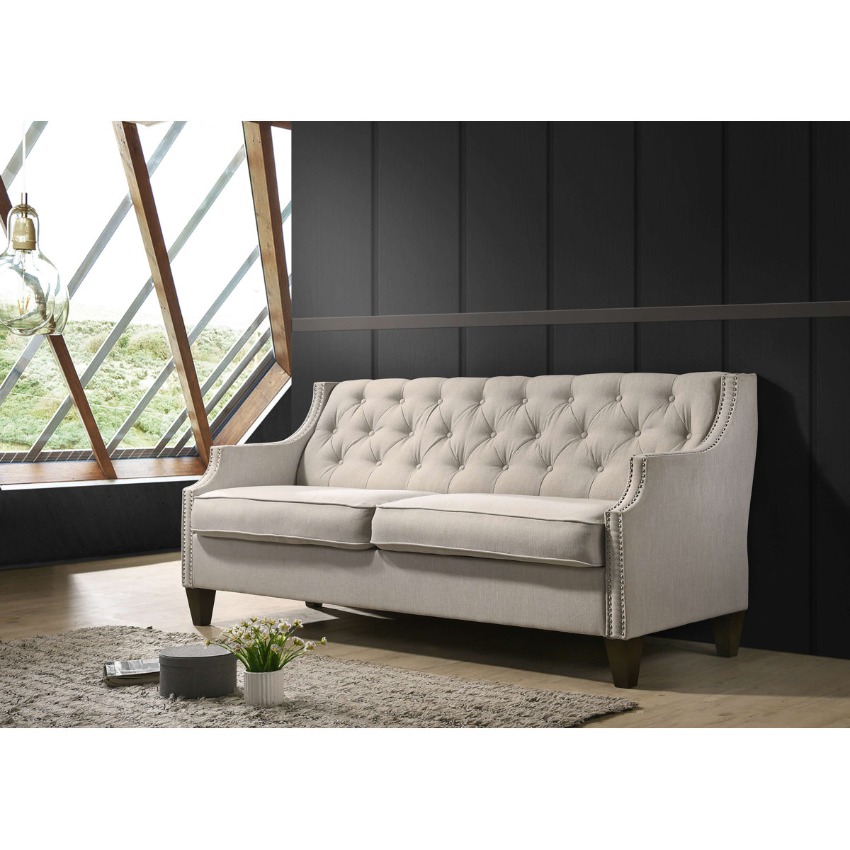 Canora Grey Seneca 77" Contour Arm Sofa & Reviews | Wayfair