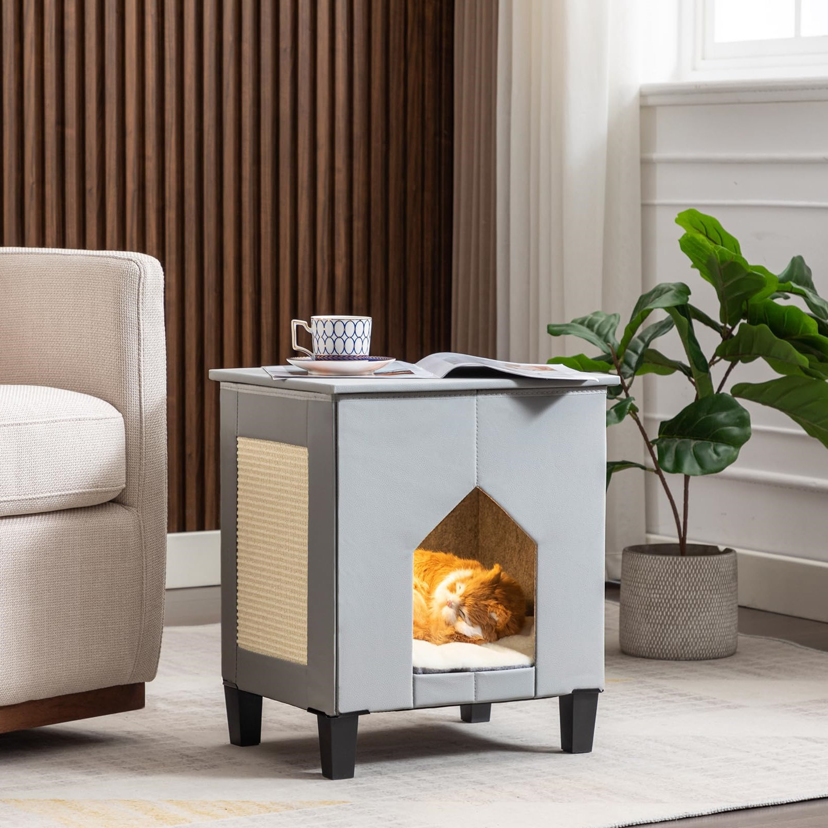 Archie & Oscar™ Cat House for Indoor Cats Condo,Grey - Wayfair Canada