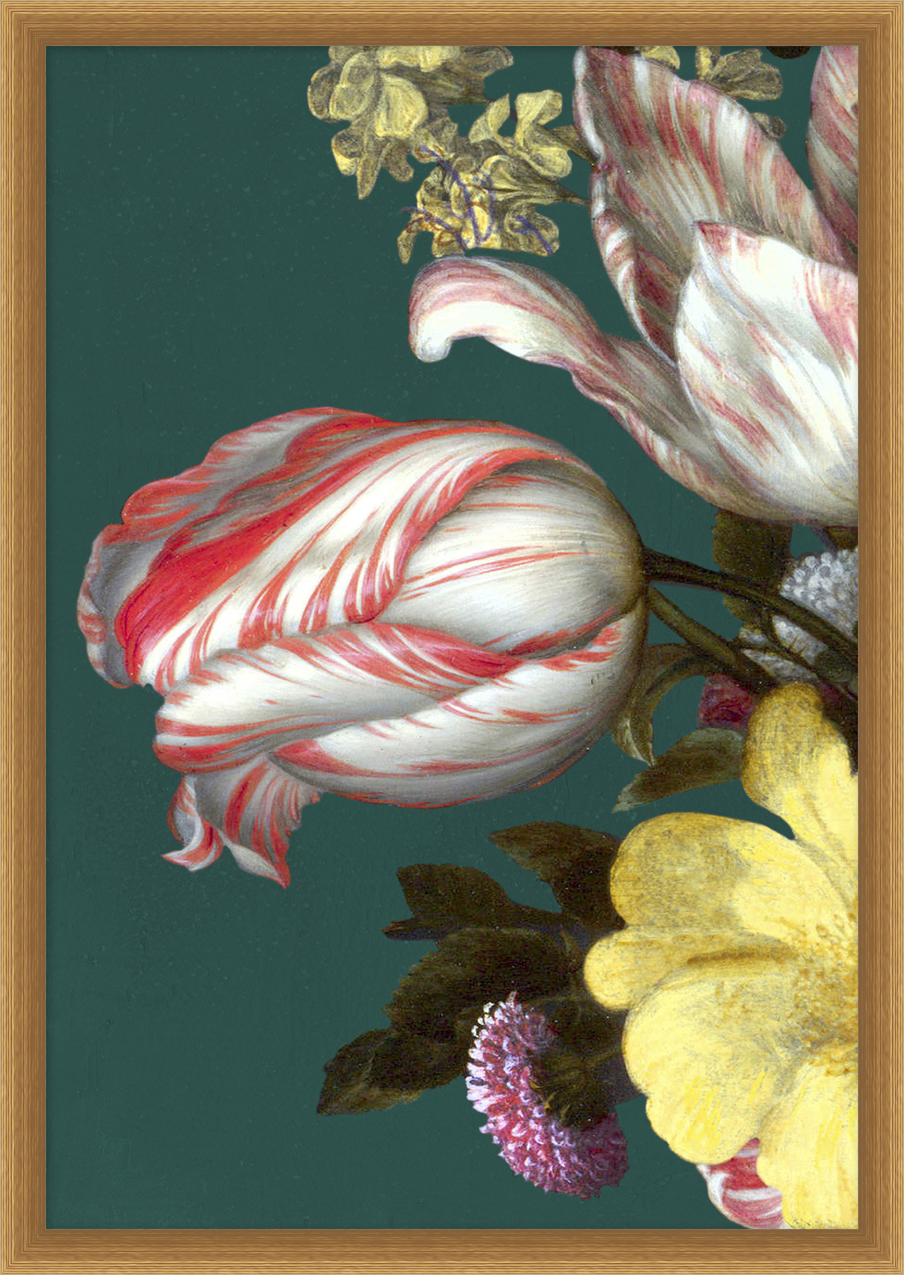 Lillian August Baroque Bouquet 5' Framed Graphic Art Print on Glass ...