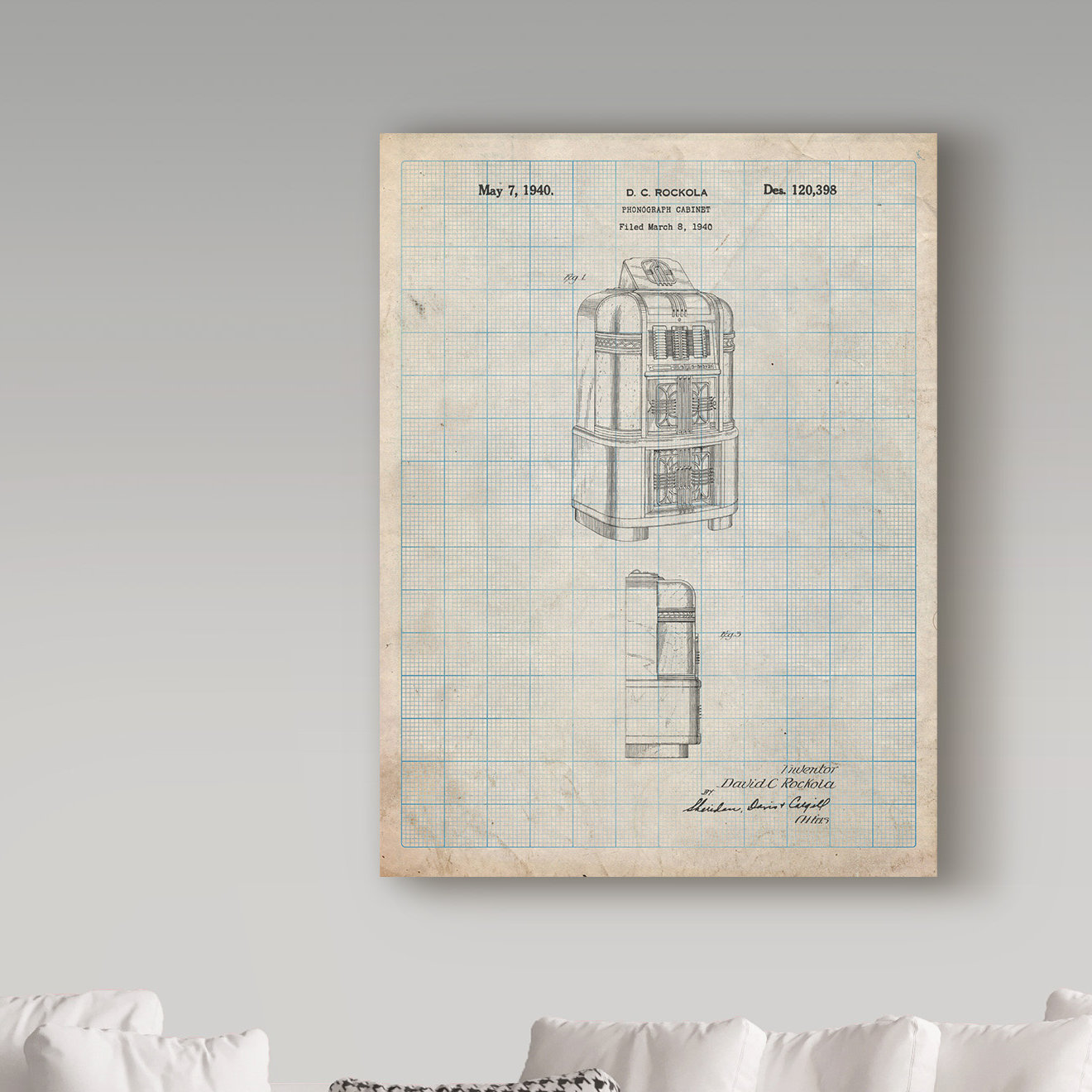 Trademark Fine Art 'Juke Box' Drawing Print on Wrapped Canvas - Wayfair ...