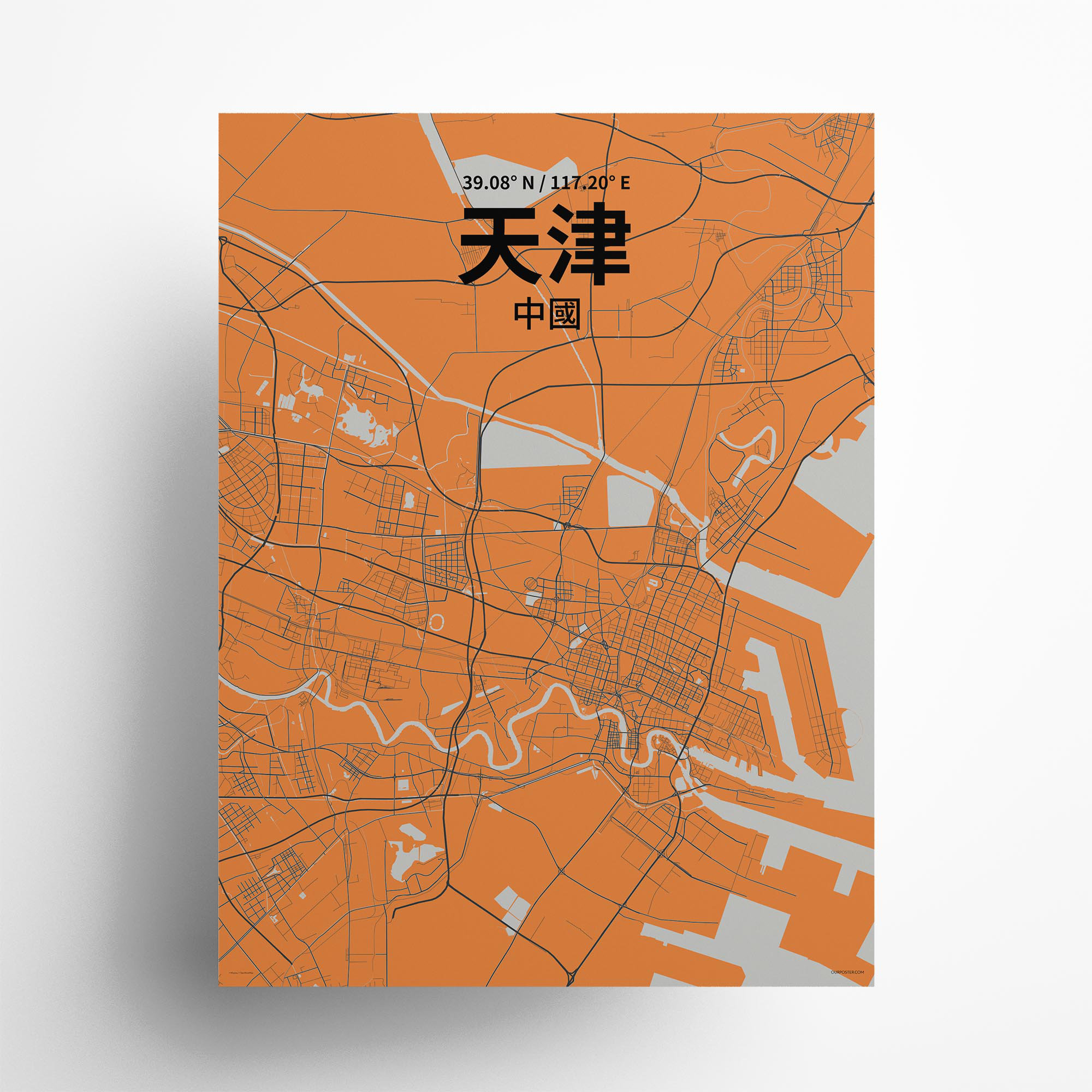 17 Stories China City Map Posters " Tianjin China|中國 City Map ...