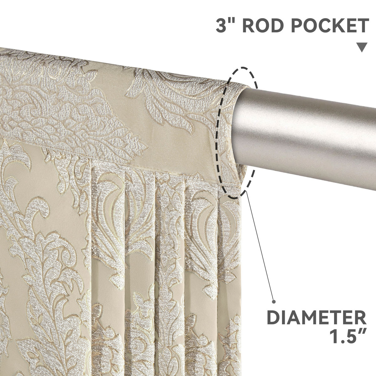 TOPLUXE Damask Window Valance in Beige & Reviews | Wayfair