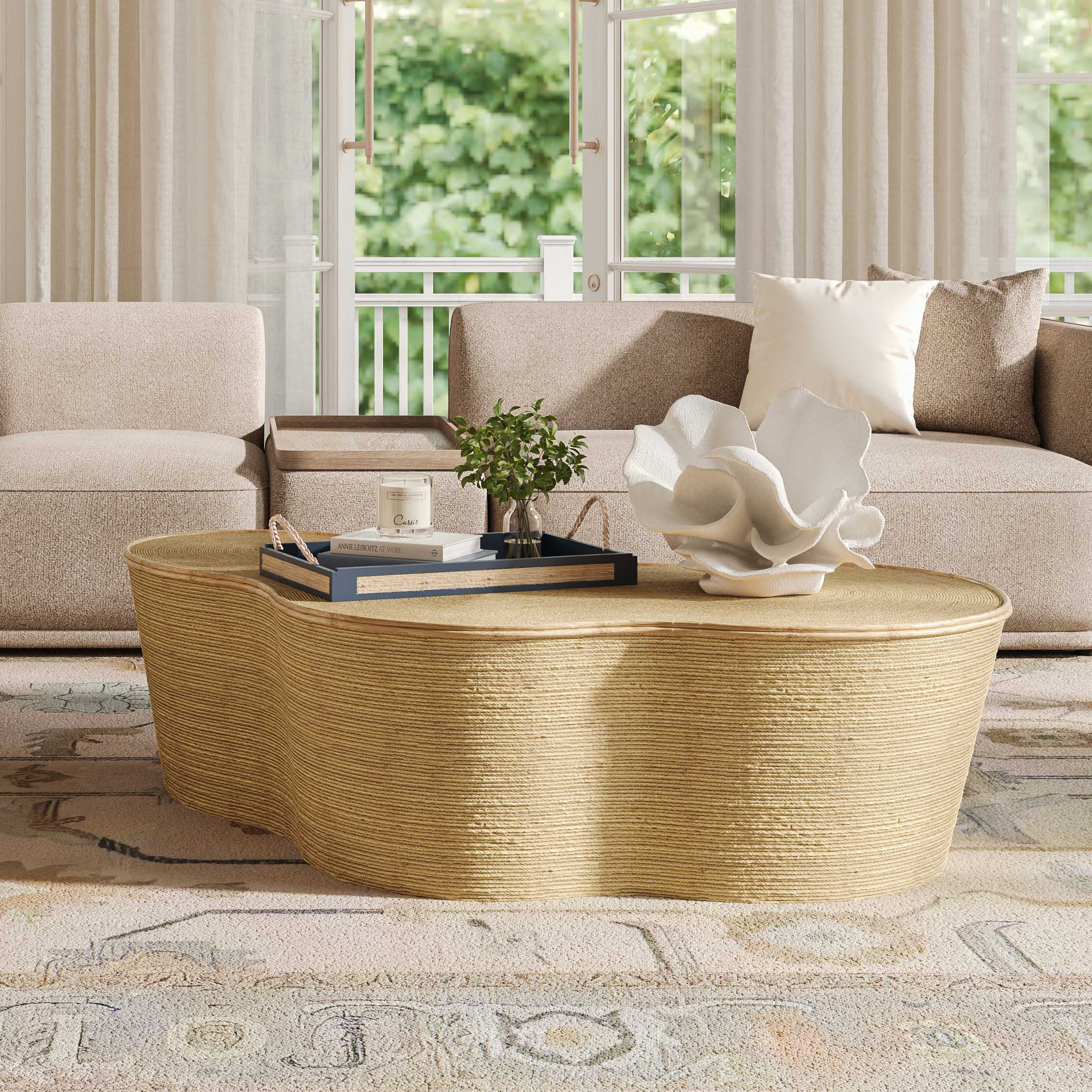 TOV Furniture Slab Natural Seagrass Coffee Table - Wayfair Canada