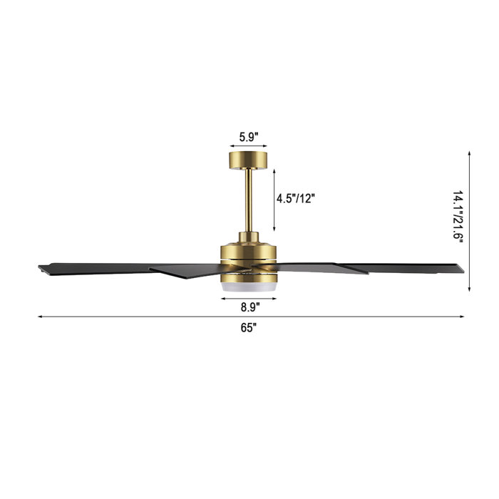 Wade Logan® Babrak 65'' Ceiling Fan with LED Lights & Reviews | Wayfair
