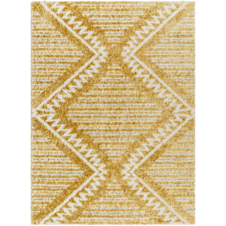 Foundry Select Khlani Kaja Southwestern Yellow Shag Area Rug & Reviews ...