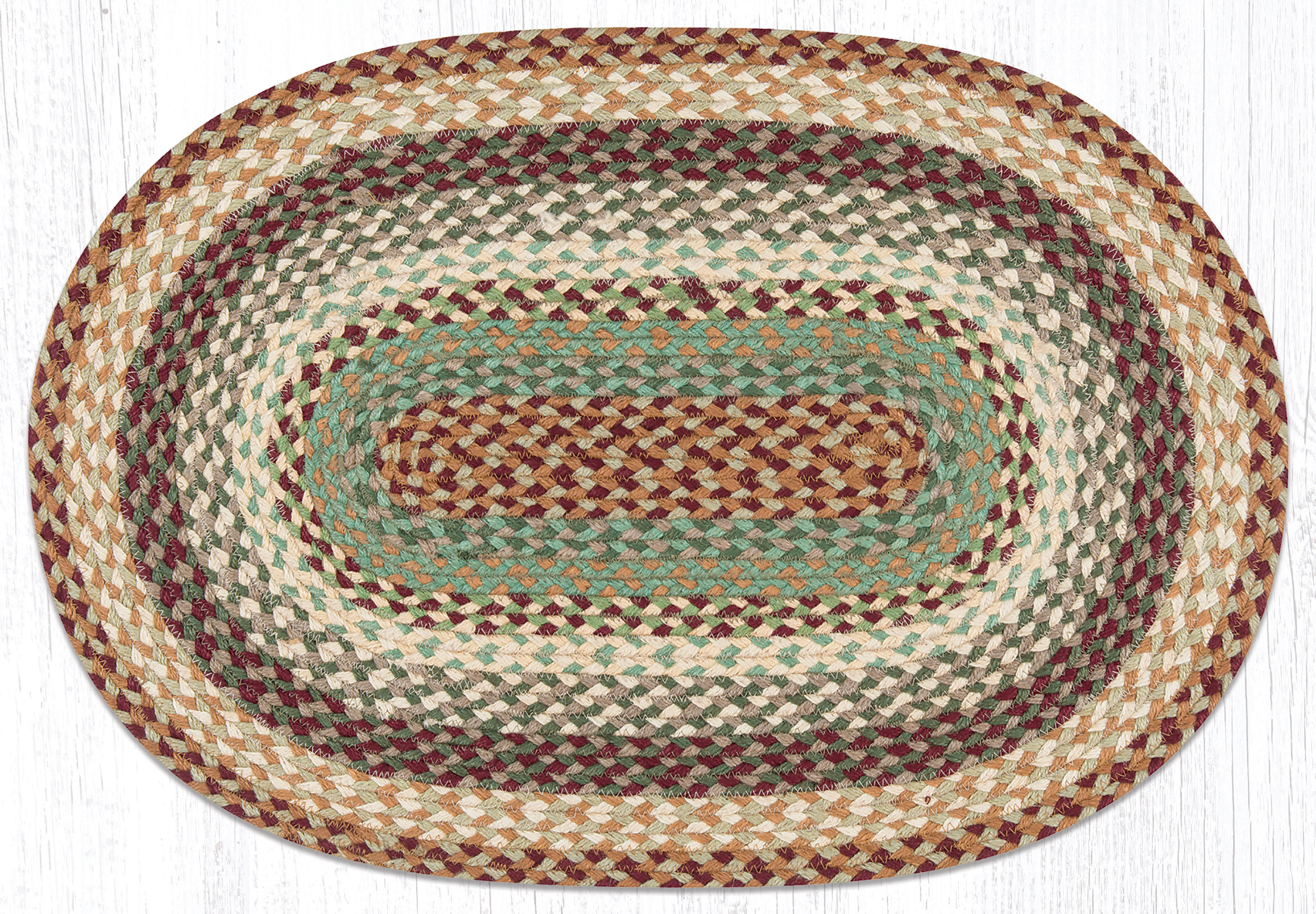 Millwood Pines Thora Oval Braided Buttermilk/Cranberry Area Rug ...