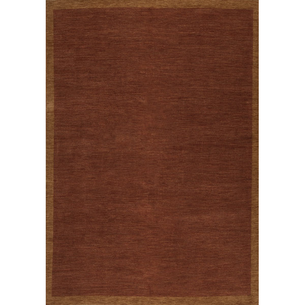 Samad Rugs Textures Herringbone Hand Knotted Wool Red Area Rug | Wayfair