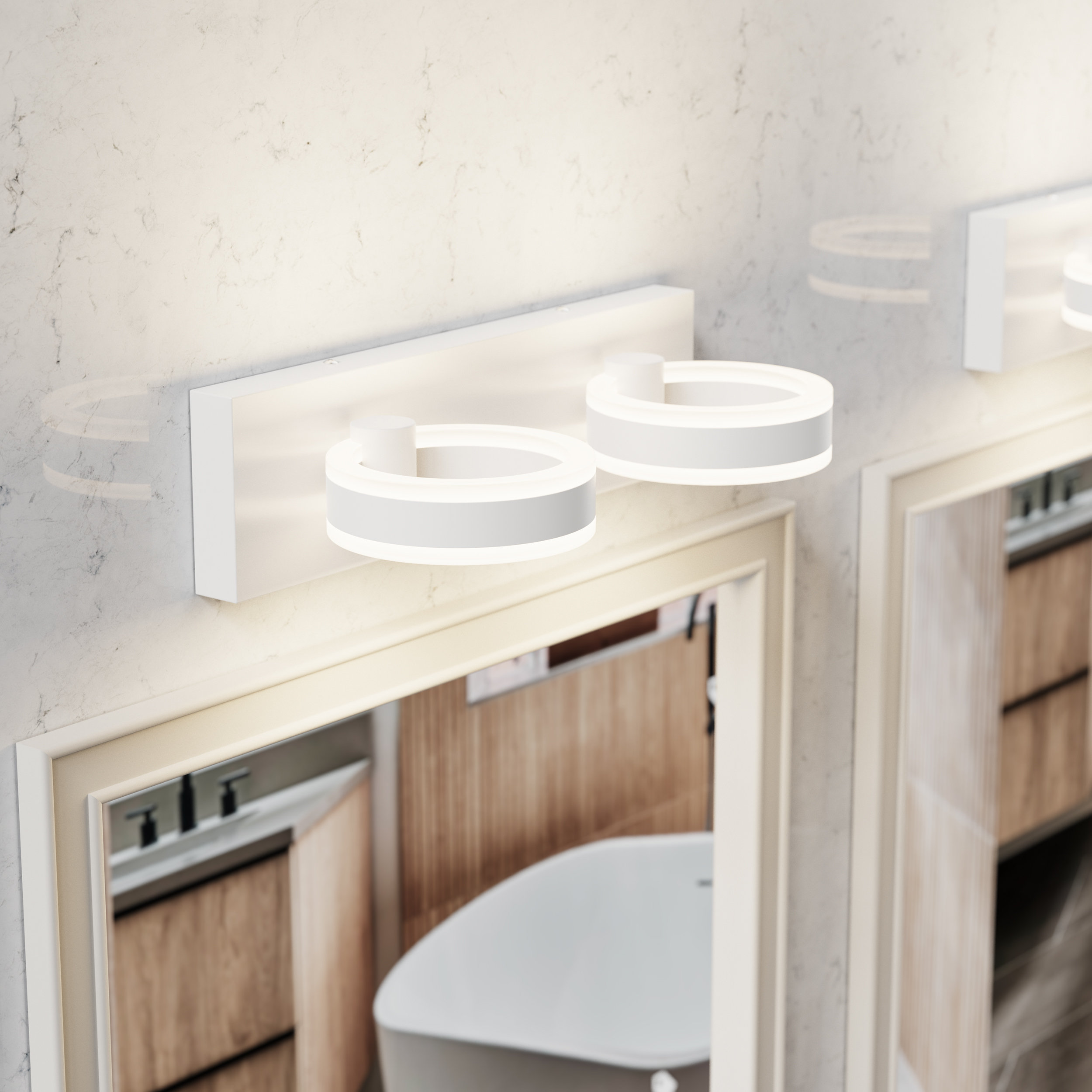 Wrought Studio™ Ghian 2 - Light Dimmable LED Vanity Light & Reviews | Wayfair