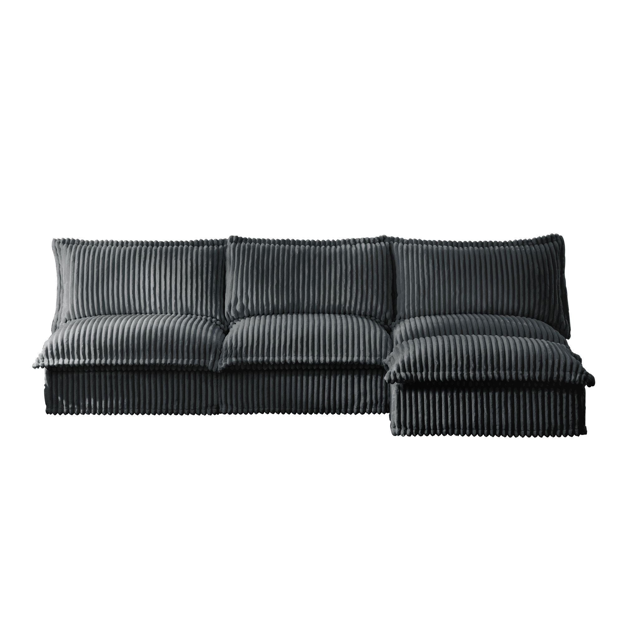 Everly Quinn Modular Comfort Corduroy Modern Sectional For Living Room ...