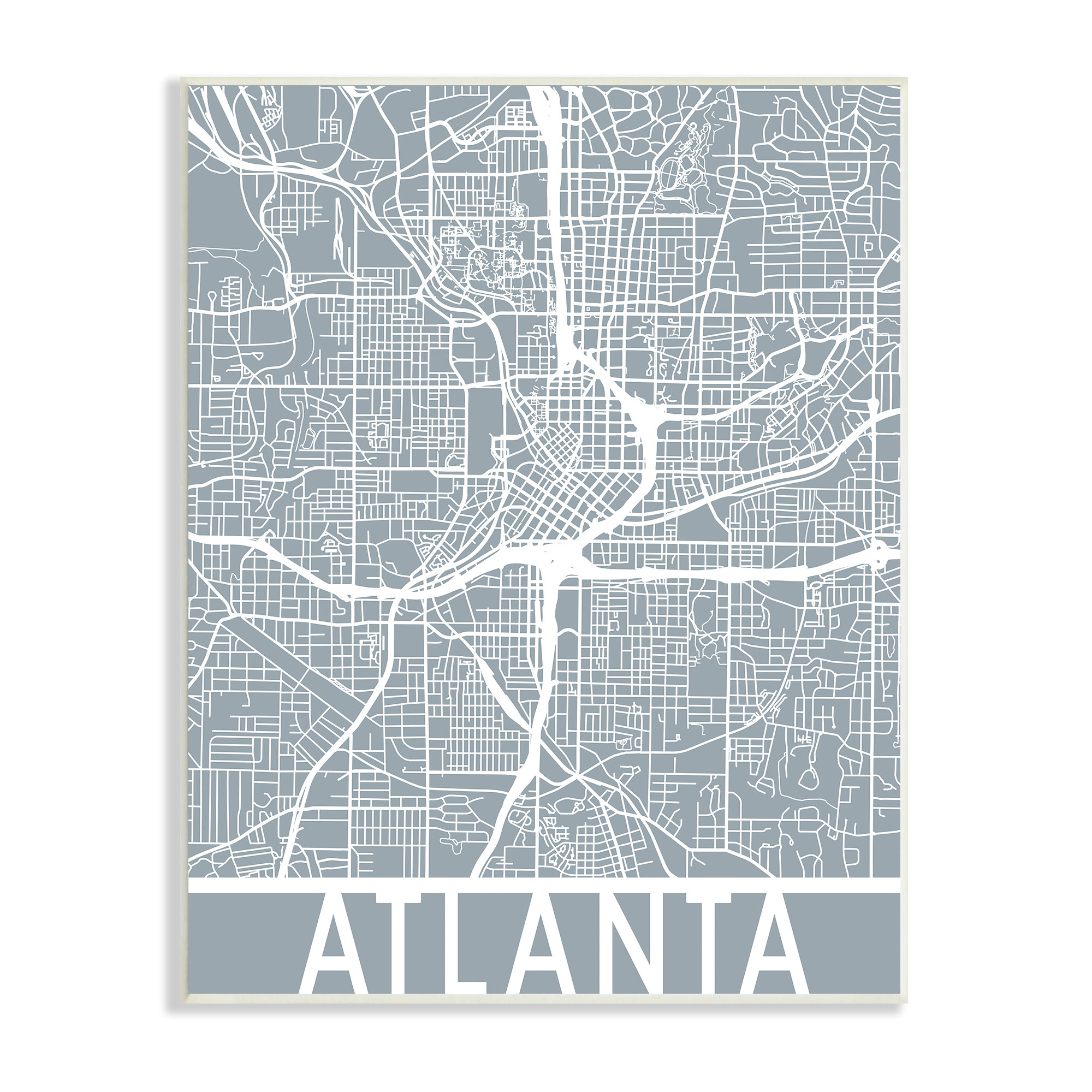 Stupell Industries Atlanta Georgia City Street Grid Geometric ...