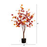 Primrue 4ft. Pre-Lit Autumn Eucalyptus Artificial Fall Tree with 160 ...