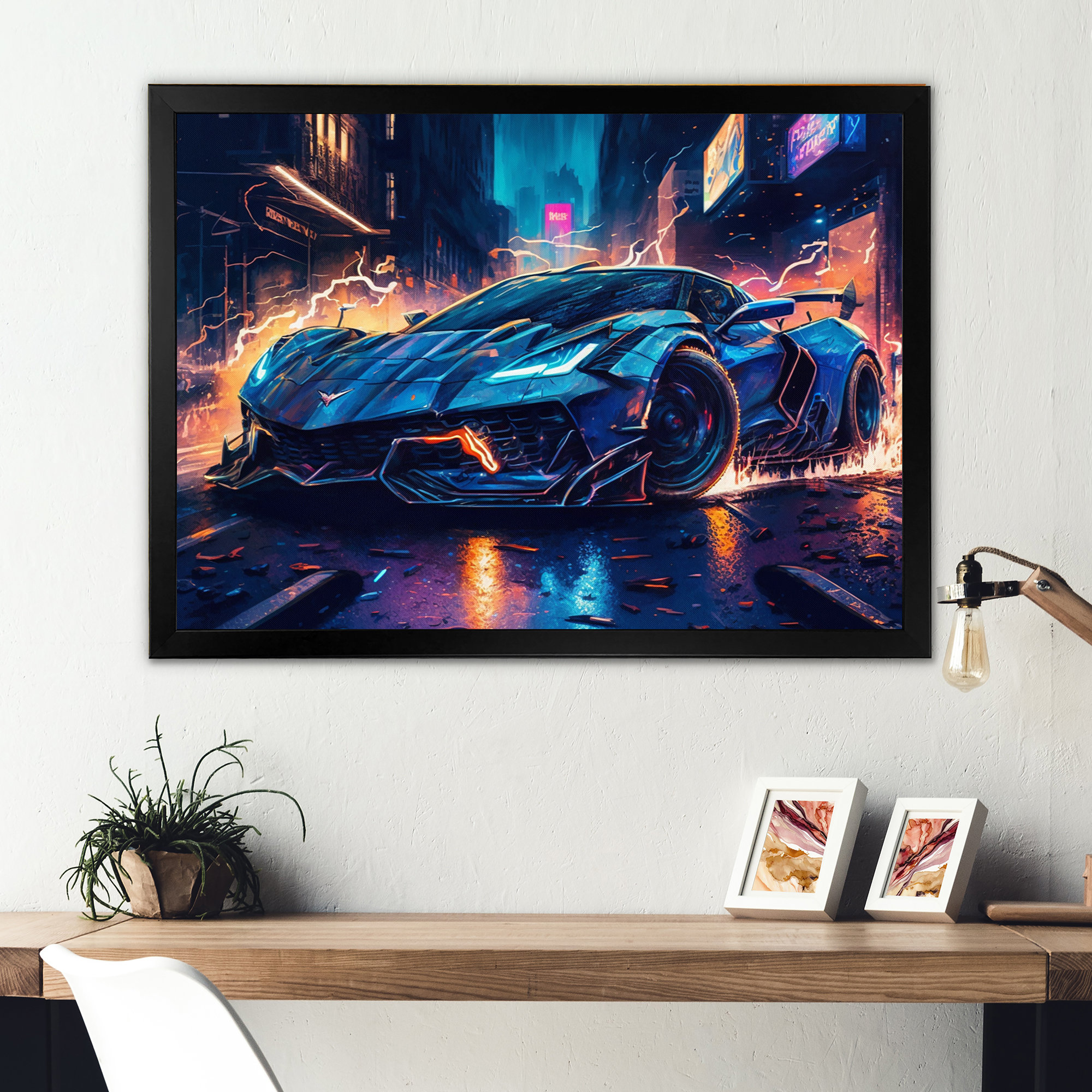 Latitude Run® Blue And Black Exotic Car Velocity II - Exotic Car Canvas ...