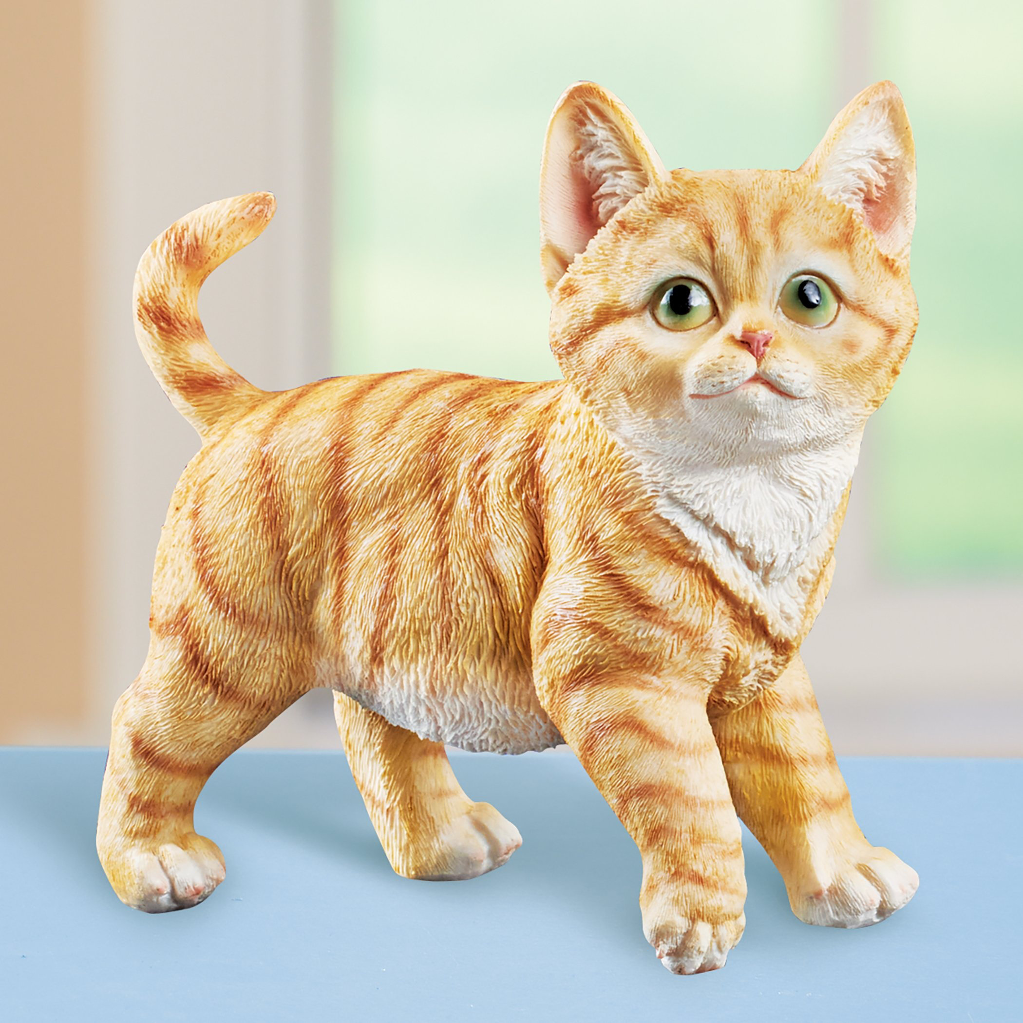 Red Barrel Studio® Hand-Painted Realistic Cute Kitten Garden Statue ...