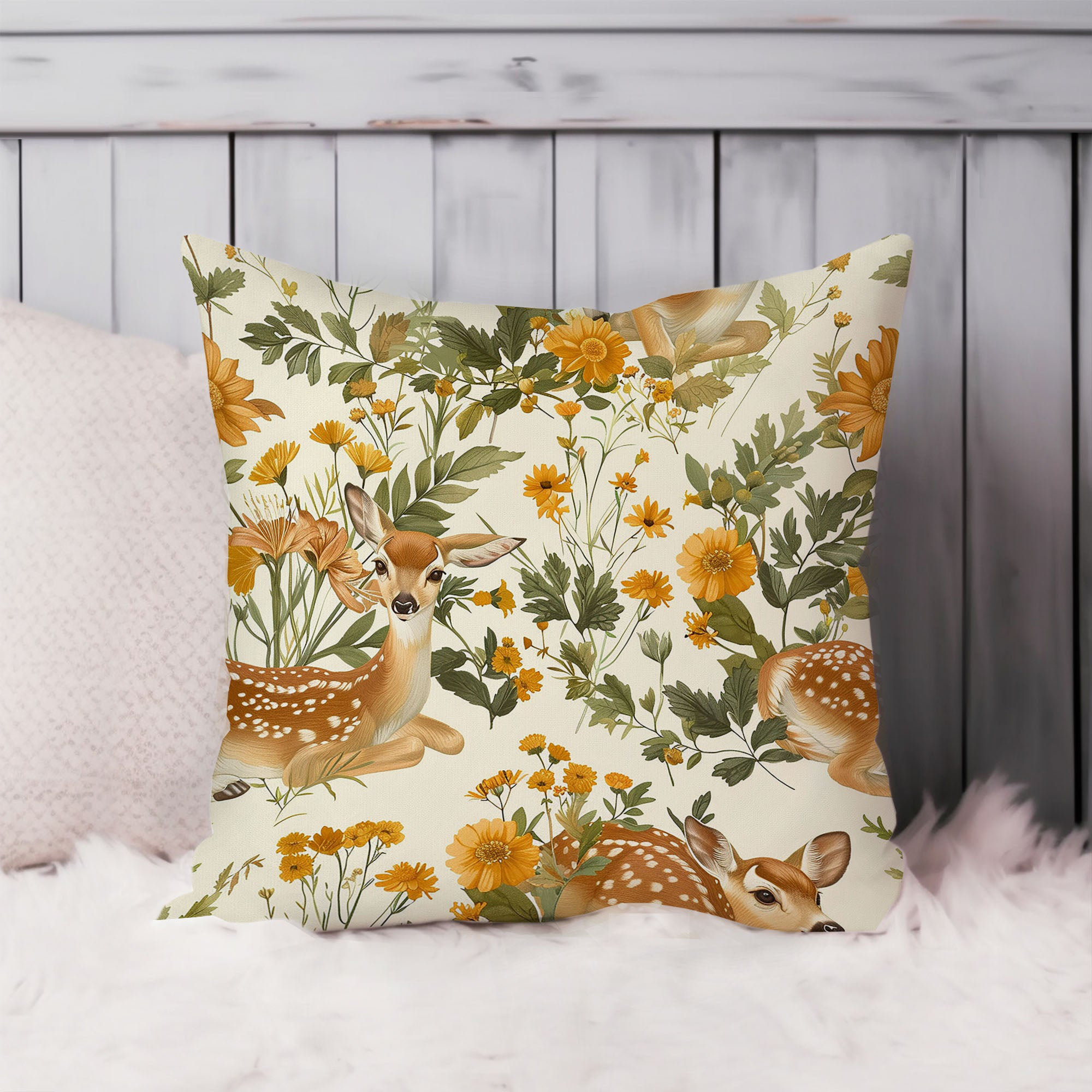 Ethan Taylor Animals Deer Pattern VI Farm Animals Pillow Cover | Wayfair