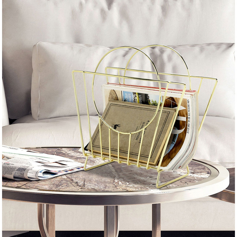 Mercer41 Earla Gold Magazine Holder Rack | Wayfair