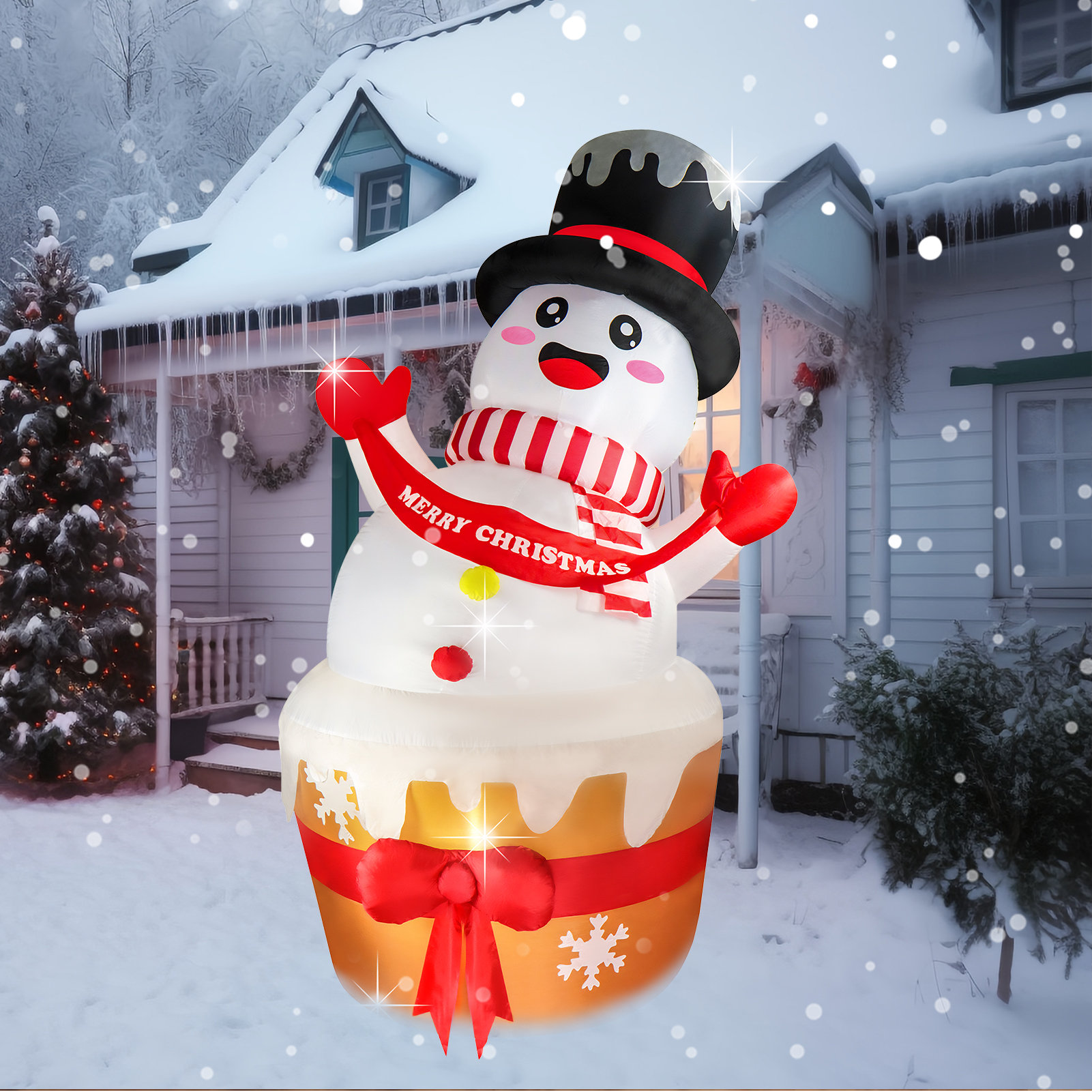 The Holiday Aisle® 8FT Christmas Giant Inflatable LED Light Large ...