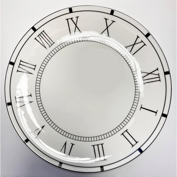 Orren Ellis Hernn Modern Clock Face Design Bone China 10.5 Set Of 2 ...