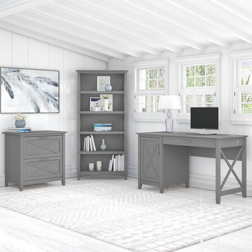 Laurel Foundry Modern Farmhouse Huckins 3 Computer Desk Office Set ...