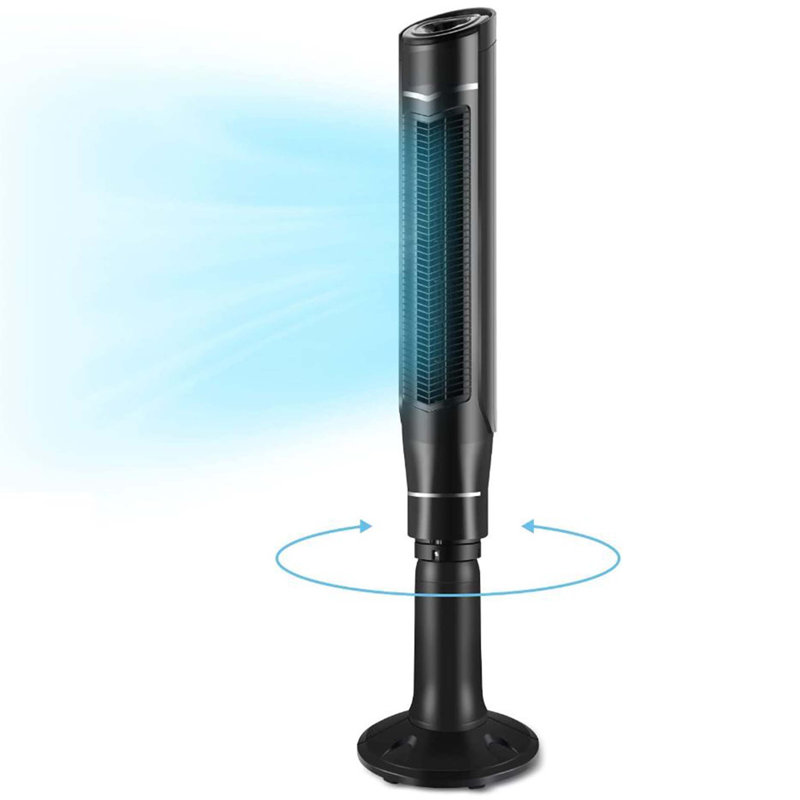Optimus 59 Inch 360 Degree Oscillation Pedestal Tower Fan In Black With ...