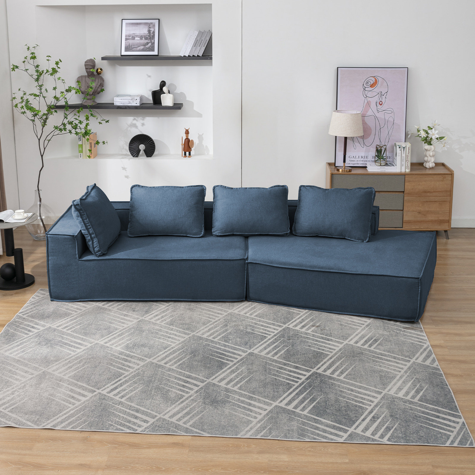 Ivy Bronx 122'' Convertible Sectional Sofa, Oversized Sleeper Couch ...