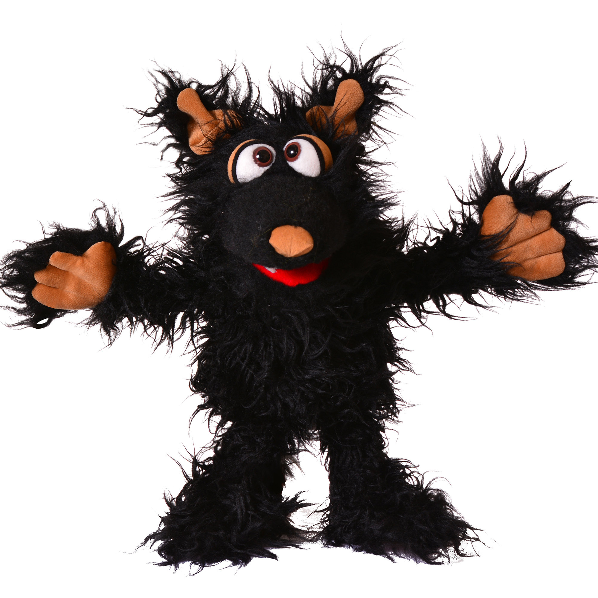 Thin Air Brands Living Puppets: Grif The Black Dog - 12" Plush Hand ...
