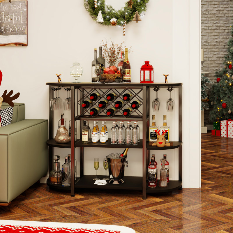 17 Stories Quavis 47.24" Storage Wine Bottle & Glass Rack & Reviews ...