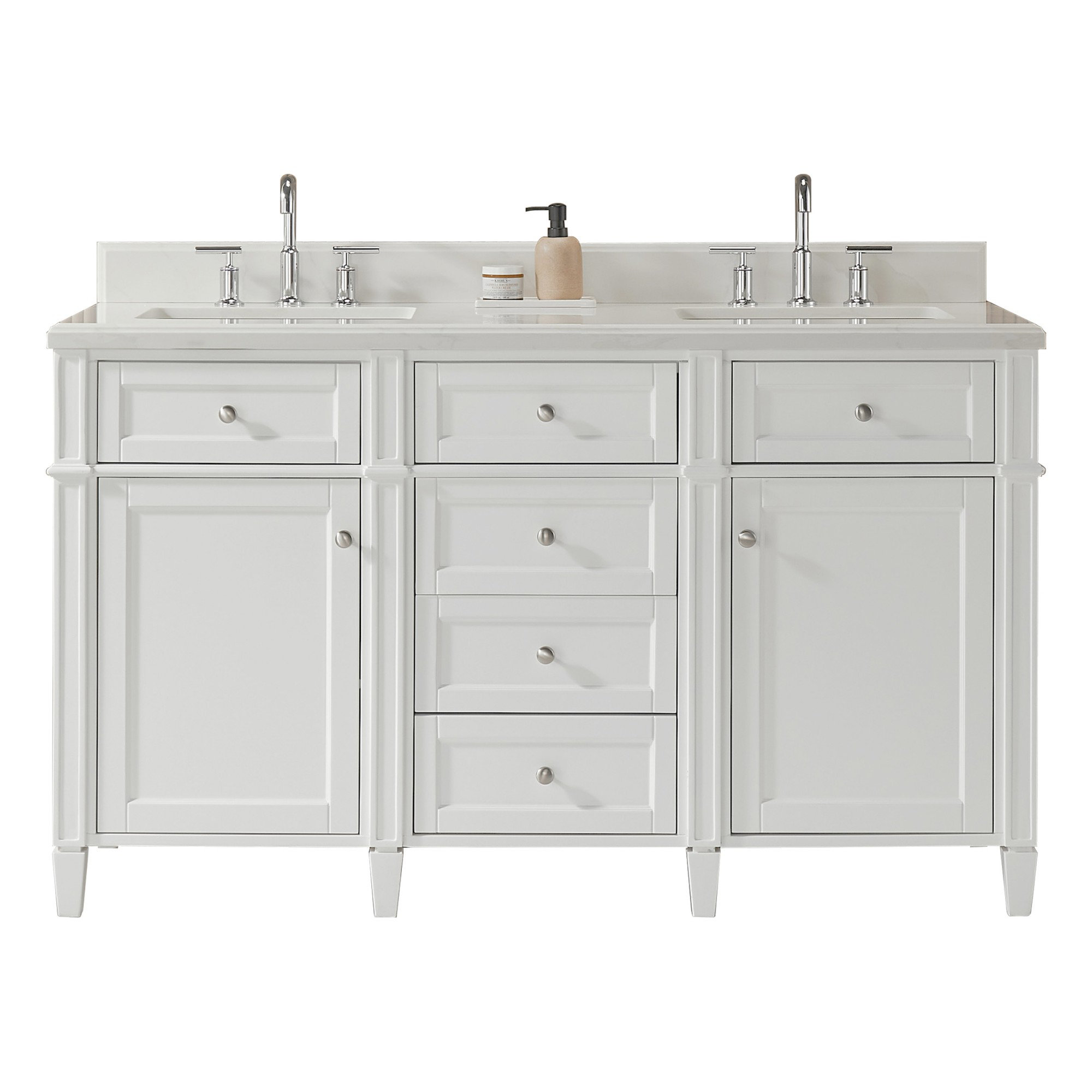 Red Barrel Studio® 60" Freestanding Double Bathroom Vanity with Quartz ...