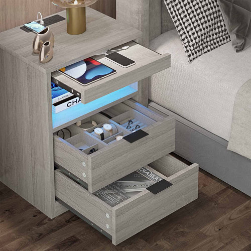 Built-In Outlet Nightstands You'll Love | Wayfair