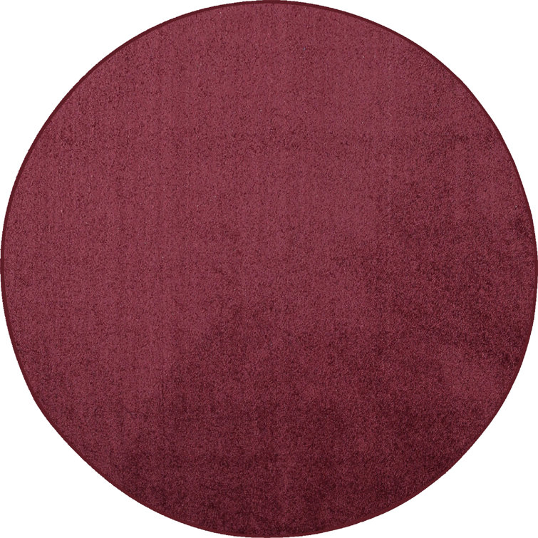 Wade Logan® Amair Solid Color Area Rugs Cranberry | Wayfair